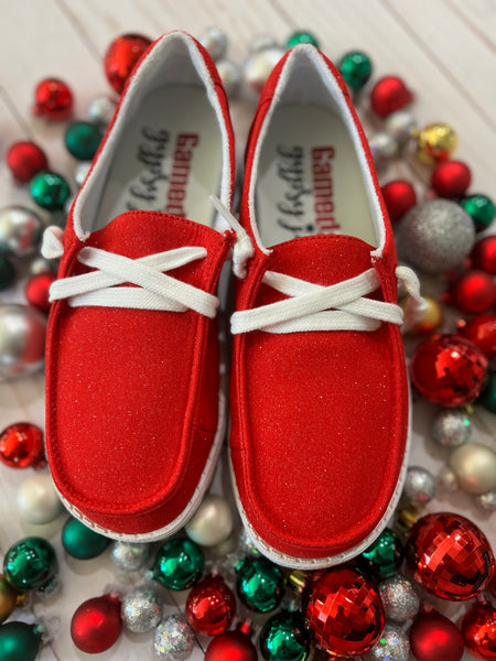 Game Day Red Glitter Gypsy Jazz Shoes – Mae's Barntique